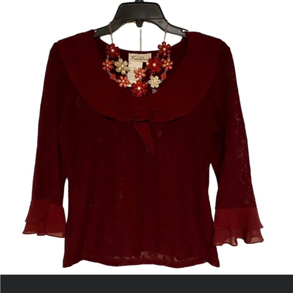 Fred David | Tops | Fred David Floral Lace Blouse | Poshmark